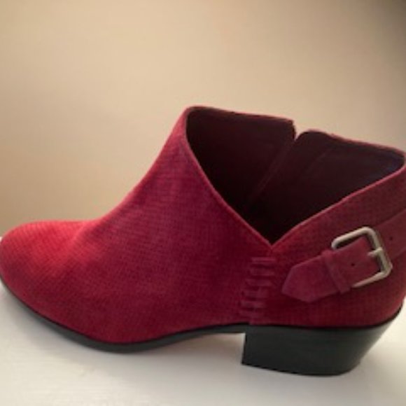Vince Camuto | Shoes | Vince Camuto Cranberry Red Suede Ankle Boots ...